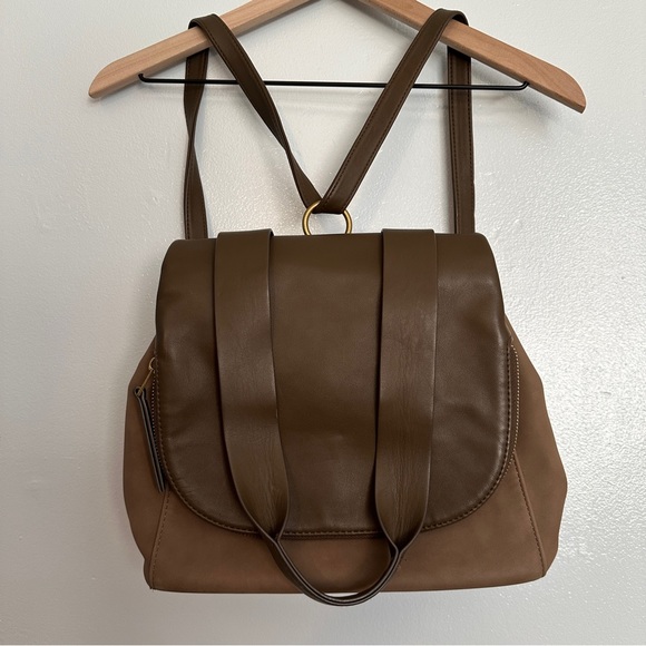 Universal Thread | Bags | Universal Thread Convertible Backpack Purse Green Brown Vegan Bag Flap ...